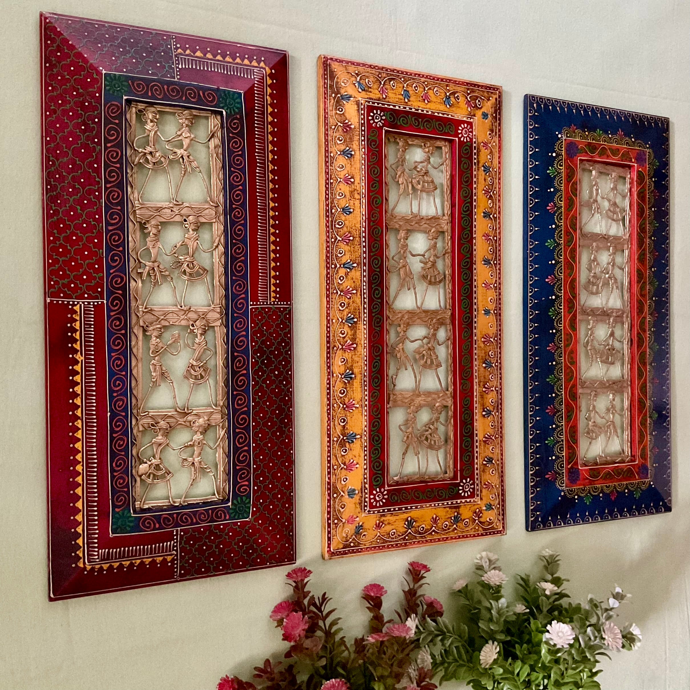 Dhokra Rajasthani Wall Hanging | Wooden Brass Art | Crafts N Chisel