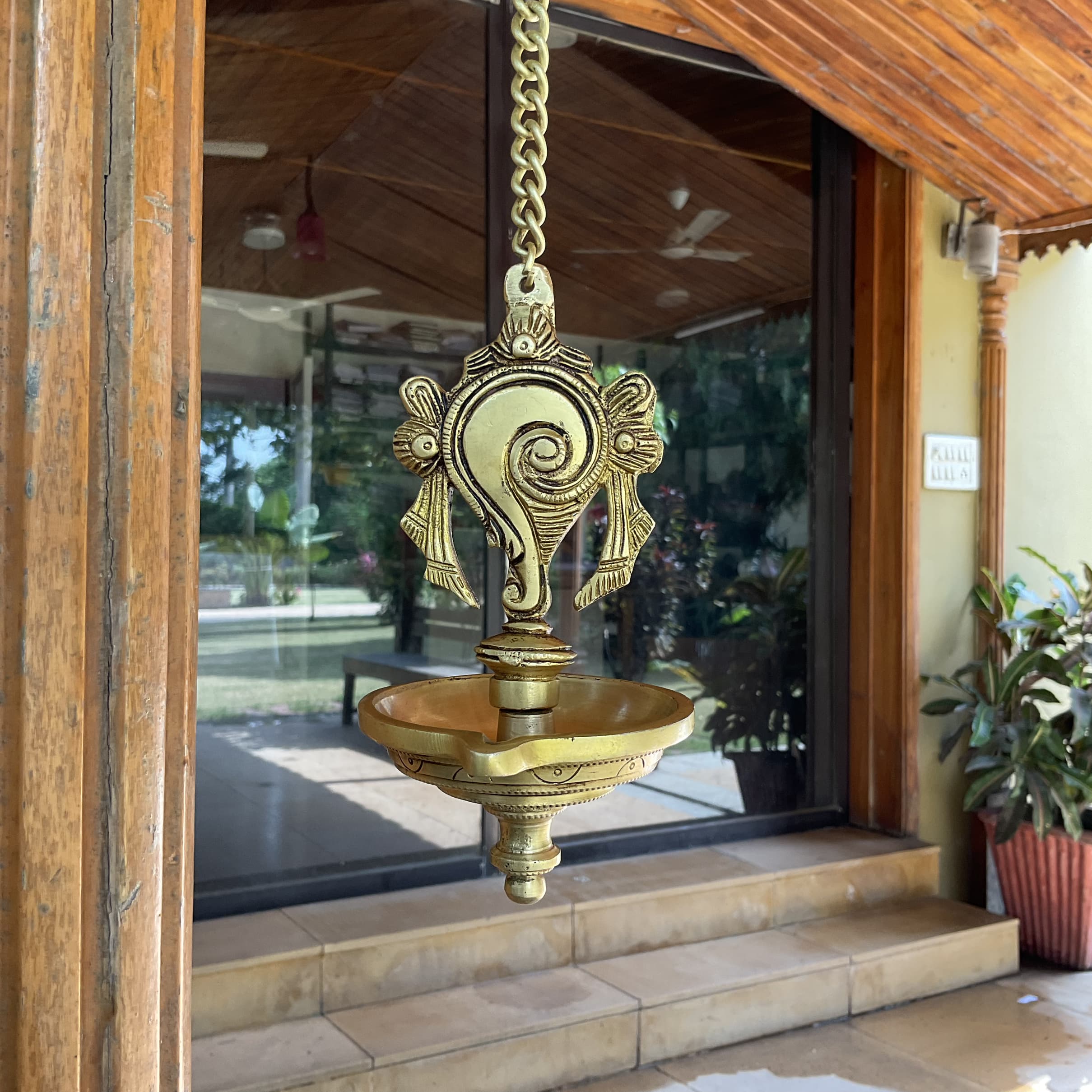 Parrot Hanging Bell & Diya | Hanging Brass Lamps | Crafts N Chisel