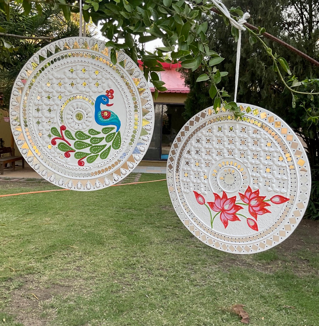 Lippan Art Wall hanging | Clay & Mirror Wall Decor | Crafts N Chisel