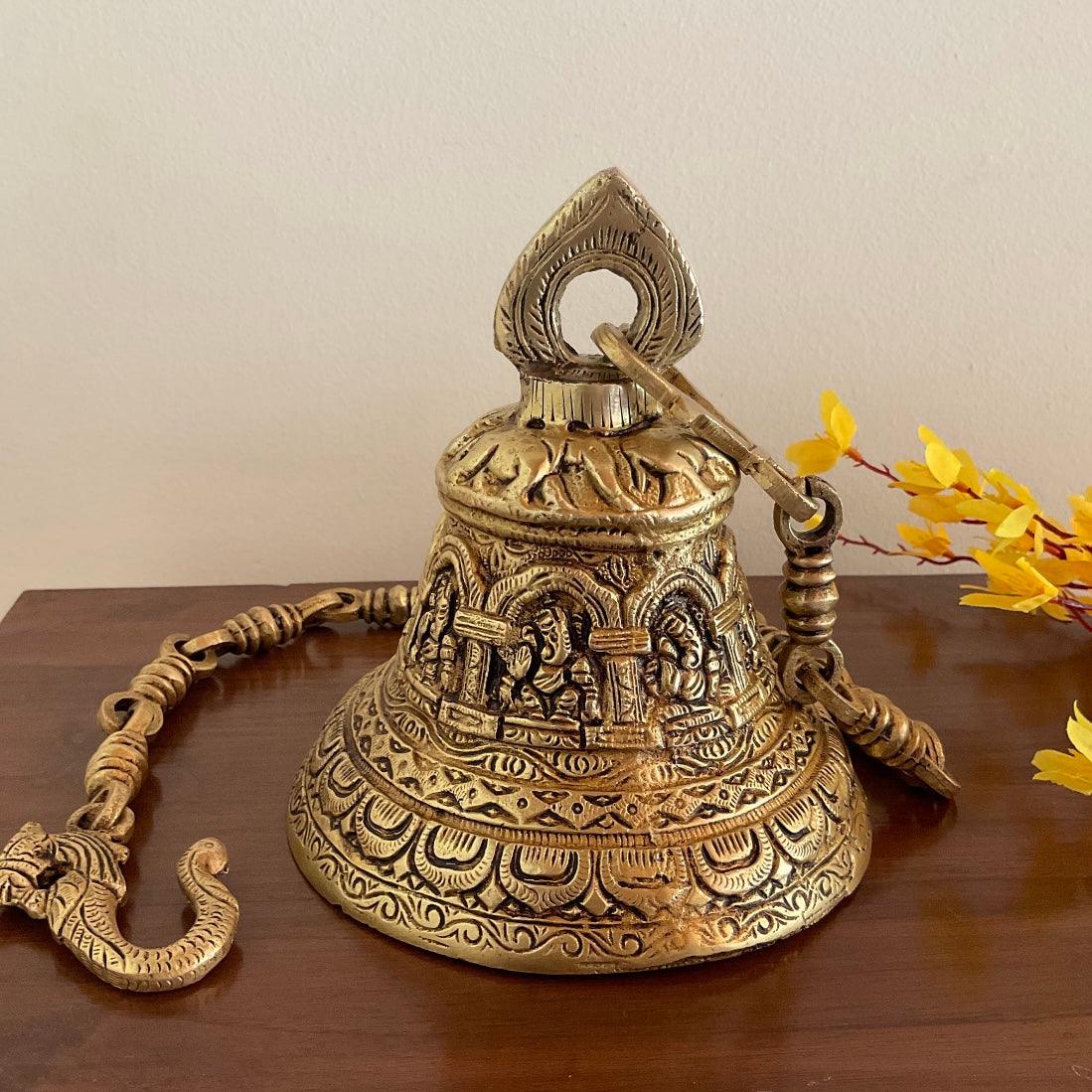 Ganesha Hanging Bell | Brass Wall Hanging Temple | Crafts N Chisel