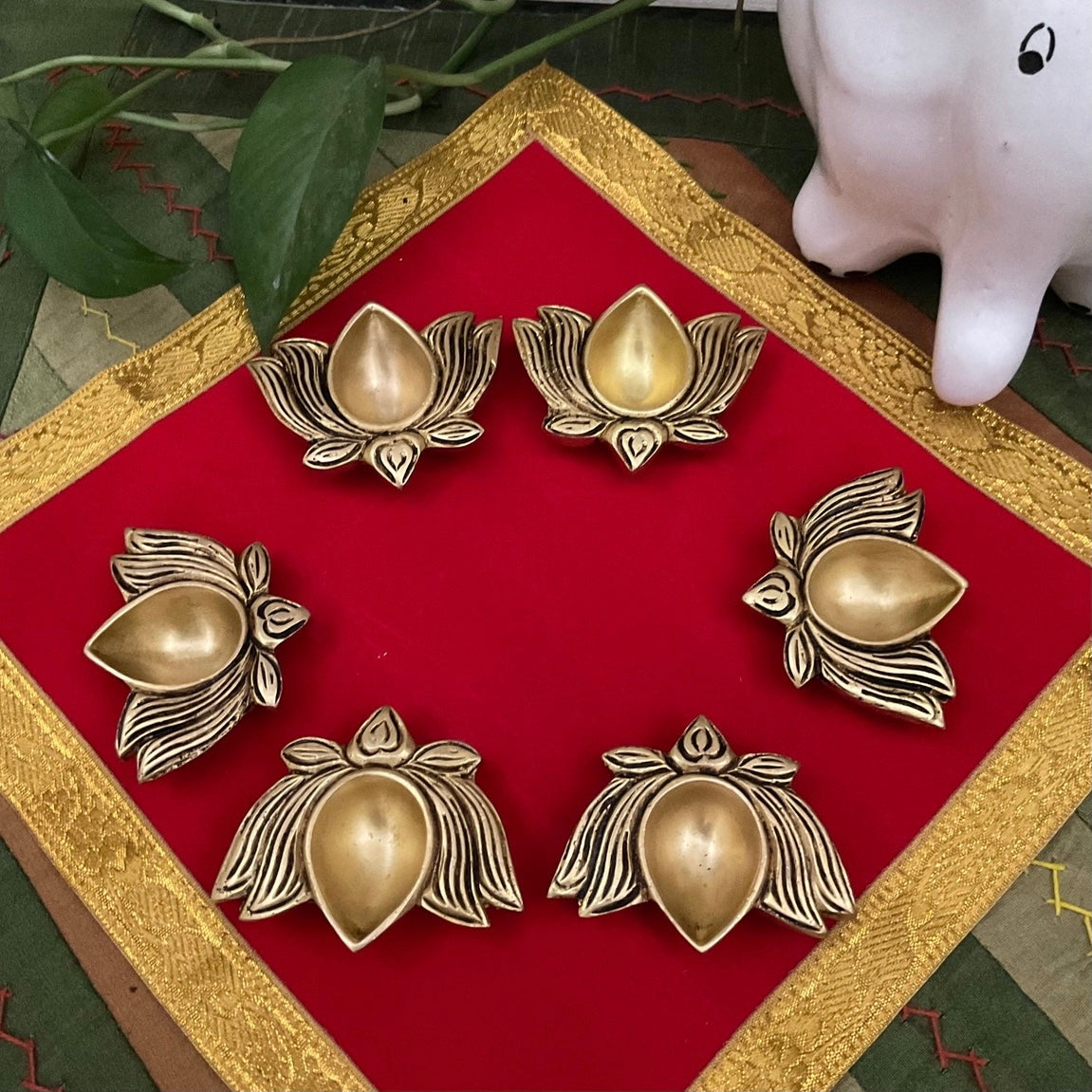 Small Brass Diya & Lamp | Indian Festive Home Decor | Crafts N Chisel